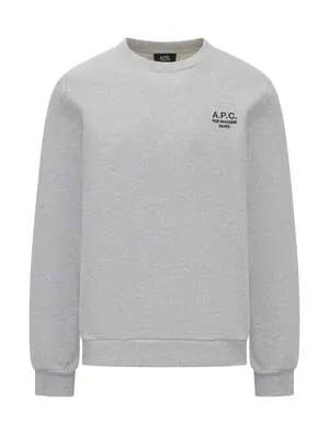 A.p.c. Logo Sweatshirt In Organic Cotton - Grey Black