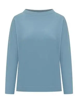 Max Mara Soft Silk-cotton Crewneck Sweater - Sky