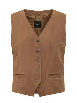 Max Mara Button-front Gilet - Tan