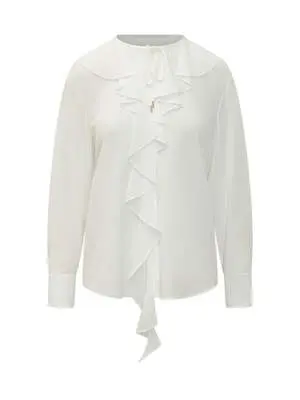 Max Mara Elegant Silk Shirt With Ruffles