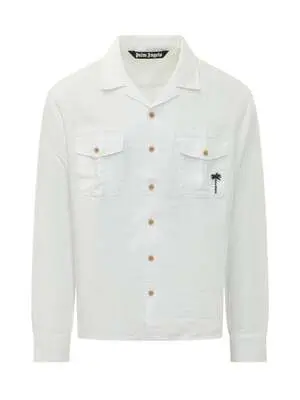 Palm Angels Linen Long Sleeve Shirt