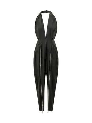 Coperni Stylish Mini Zip Bodysuit With Unique Print - Black