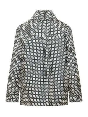 MAX MARA`S Geometric Print Mini Shirt With Bow Detail - Rombi Blue