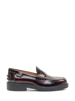 TOD`S 20l Leather Moccasin Loafers - Mosto