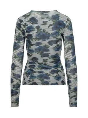 Coperni Artistic Print Mini Top - Print Blue