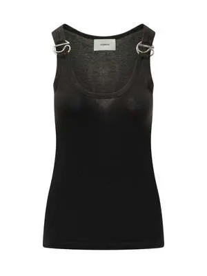 Coperni Mini Top With Statement Logo - Black