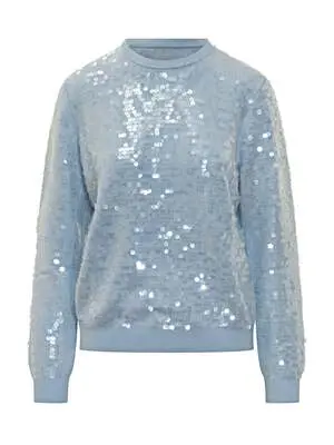 SEMICOUTURE SEMICOUTURE Celeste Sequin Knit Sweater Riviera
