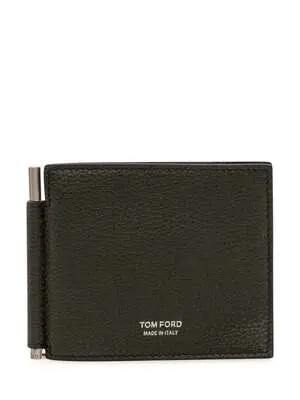 TOM FORD Mini Estane Clip Wallet - Dark Pine