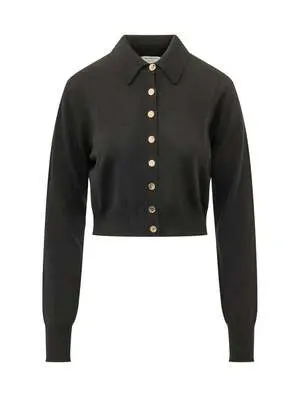 Sportmax Lirica Cardigan In 100% Virgin Wool - Nero Unito