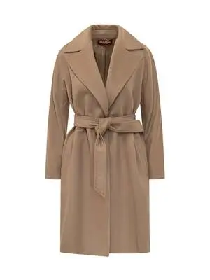 Max Mara MAX MARA STUDIO Virgin Wool Overcoat Cammello