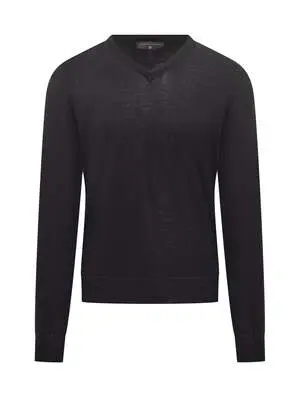 FILIPPO DE LAURENTIIS Wool Sweater With V-neck Style - Navy