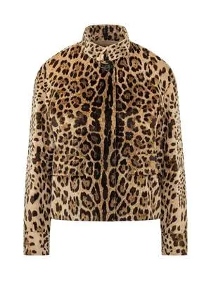 Max Mara Studded Leopard Jacket