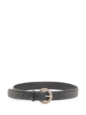 Orciani Textured Round Buckle Belt - Nero