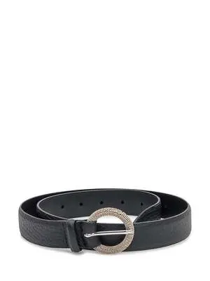 Orciani Textured Round Buckle Belt - Nero