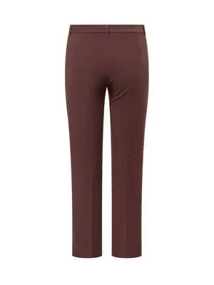 MAX MARA`S Long Stretch Cotton-blend Pants - Dark Ruby