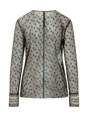 Alberta Ferretti Embroidered Blouse - Black