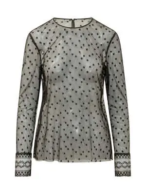 Alberta Ferretti Embroidered Blouse - Black