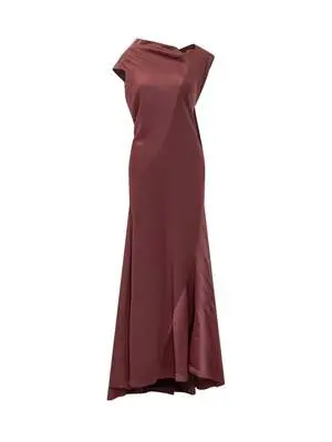 Alberta Ferretti Viscose Draped Maxi Dress