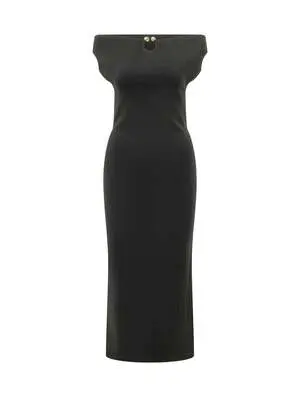 Alberta Ferretti Viscose-blend Midi Dress - Black
