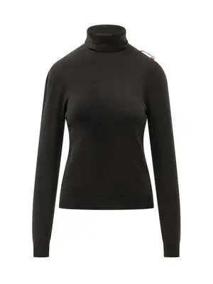 Alberta Ferretti Wool-silk-cashmere Turtleneck Sweater - Black