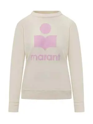 MARANT ETOILE Mini Sweatshirt T-shirt For All Seasons - Ecru/pink