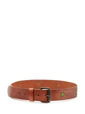 HTC LOS ANGELES Stylish Belt With Decorative Studs And Buckle - Brown