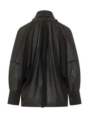 LE SULLY STUDIO Shirt With Scarf Detail - Nero