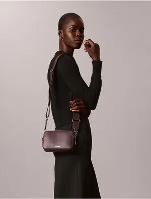 Calvin Klein Embossed Logo Crossbody Bag - Fudge