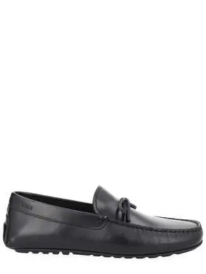 BOSS Leather Moccasin With Bow - Black