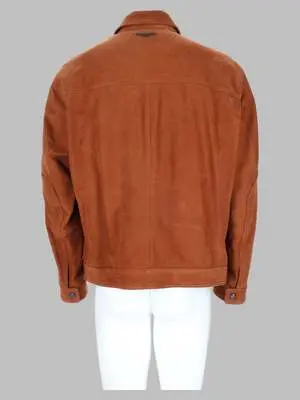 BOSS Cow Hide Leather Zip Up Jacket