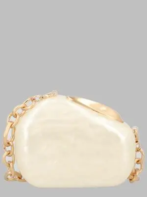 Cult Gaia Acrylic And Brass Plated Metal Evening Clutch - Cream