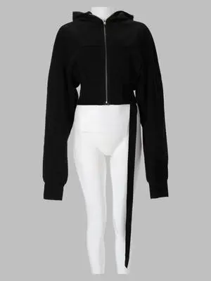Rick Owens Cropped Hoodie - Black