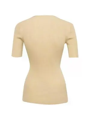 Sandro Rib-knit Sweetheart-neck Top