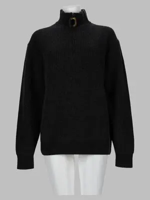 JW Anderson Wool And Organic Cotton Quarter Zip Sweater - Silver