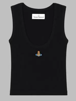 VIVIENNE WESTWOOD V-neck Sleeveless Top - Black