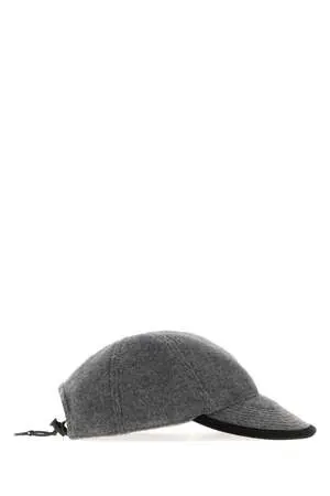 Miu Miu Grey Flannel Baseball Cap