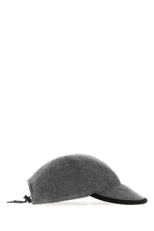 Miu Miu Flannel Baseball Cap - Gray
