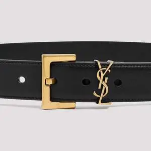 Saint Laurent Belt With Monogram - Black