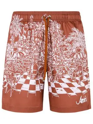 Amiri Terracotta Polyester Swimsuit - Red