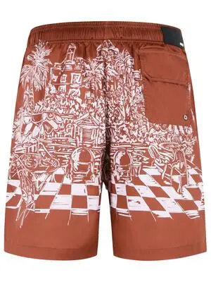 Amiri Terracotta Polyester Swimsuit