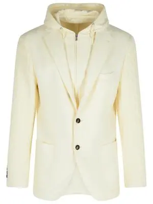 Eleventy Ivory Wool And Cashmere Blazer - Cream
