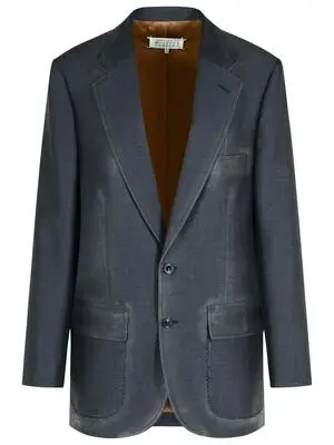 MAISON MARGIELA Wool Blend Blazer - Gray