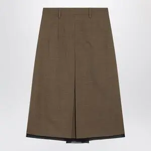 Prada Tobacco-colored Wool Skirt - Brown