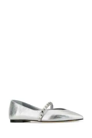 Alexander McQueen Leather Ballerinas - Silver