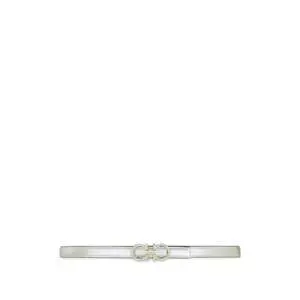 FERRAGAMO Reversible Crystal-embellished Leather Belt - Silver