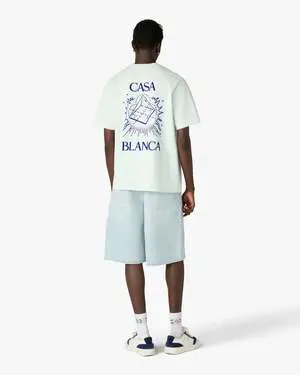 Casablanca Ice Blue Celestial Pyramid Printed Short Sleeve T-shirt