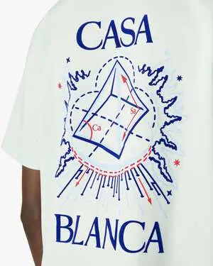 Casablanca Ice Blue Celestial Pyramid Printed Short Sleeve T-shirt