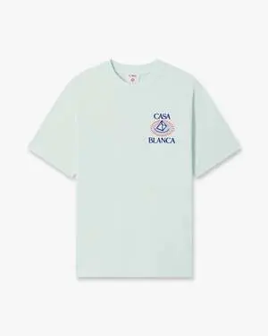 Casablanca Ice Blue Celestial Pyramid Printed Short Sleeve T-shirt