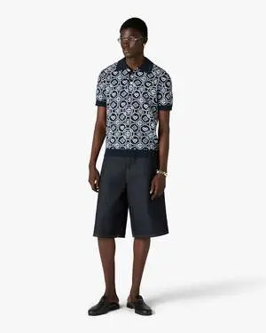 Casablanca Dark Icon Monogram Short Sleeve Polo Shirt - Green