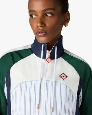 Casablanca Navy Pinstripe Panelled Track Jacket